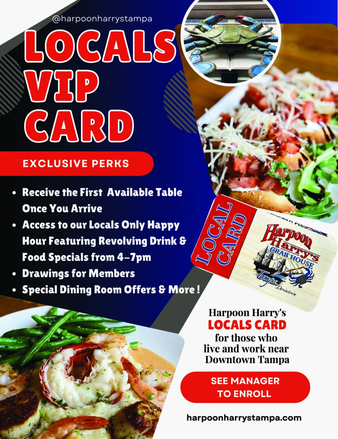Dinner Menu – Harpoon Harry's Crab House – Tampa, FL